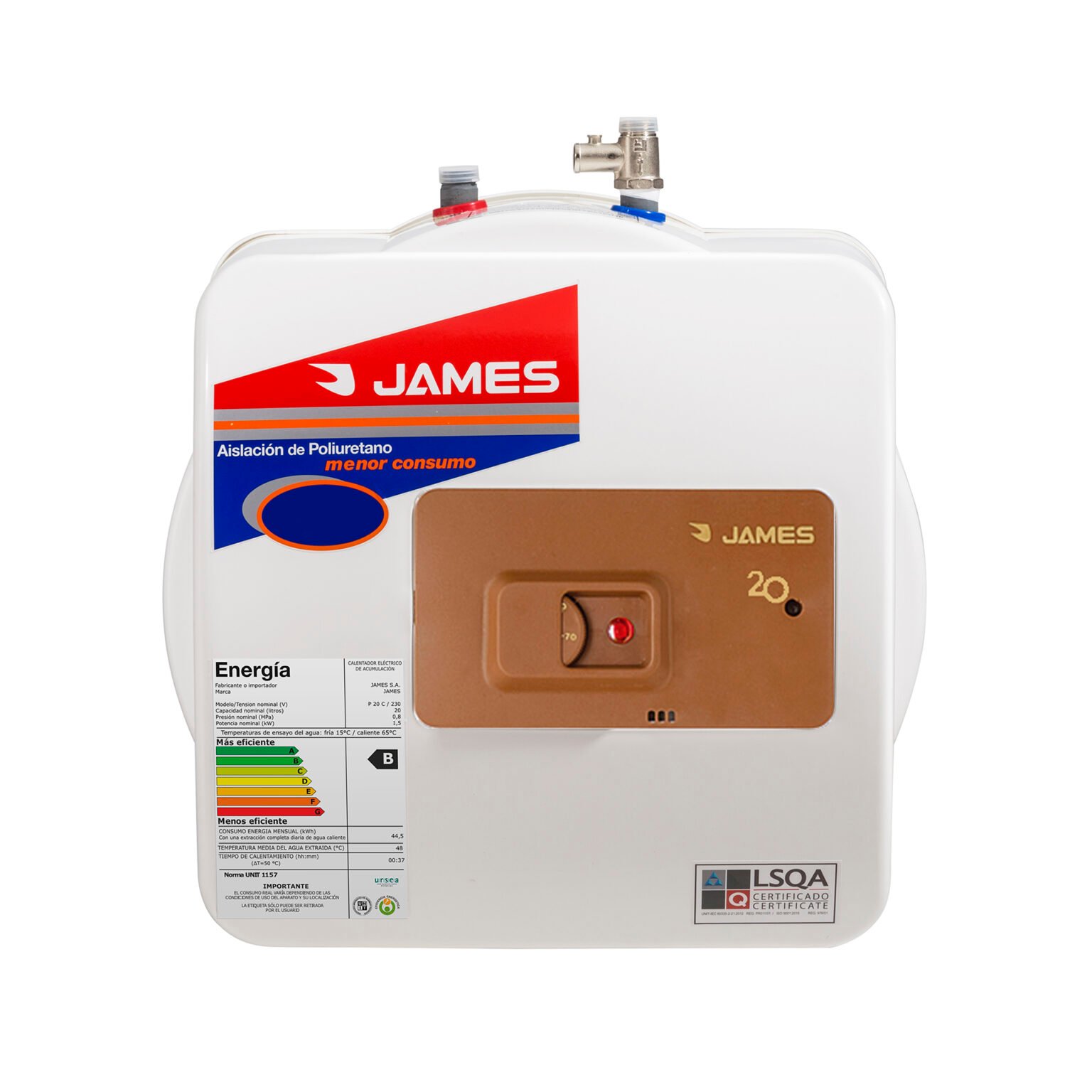 Termotanque Calefón James De Cobre 20 Litros Prisma - Mega Luna