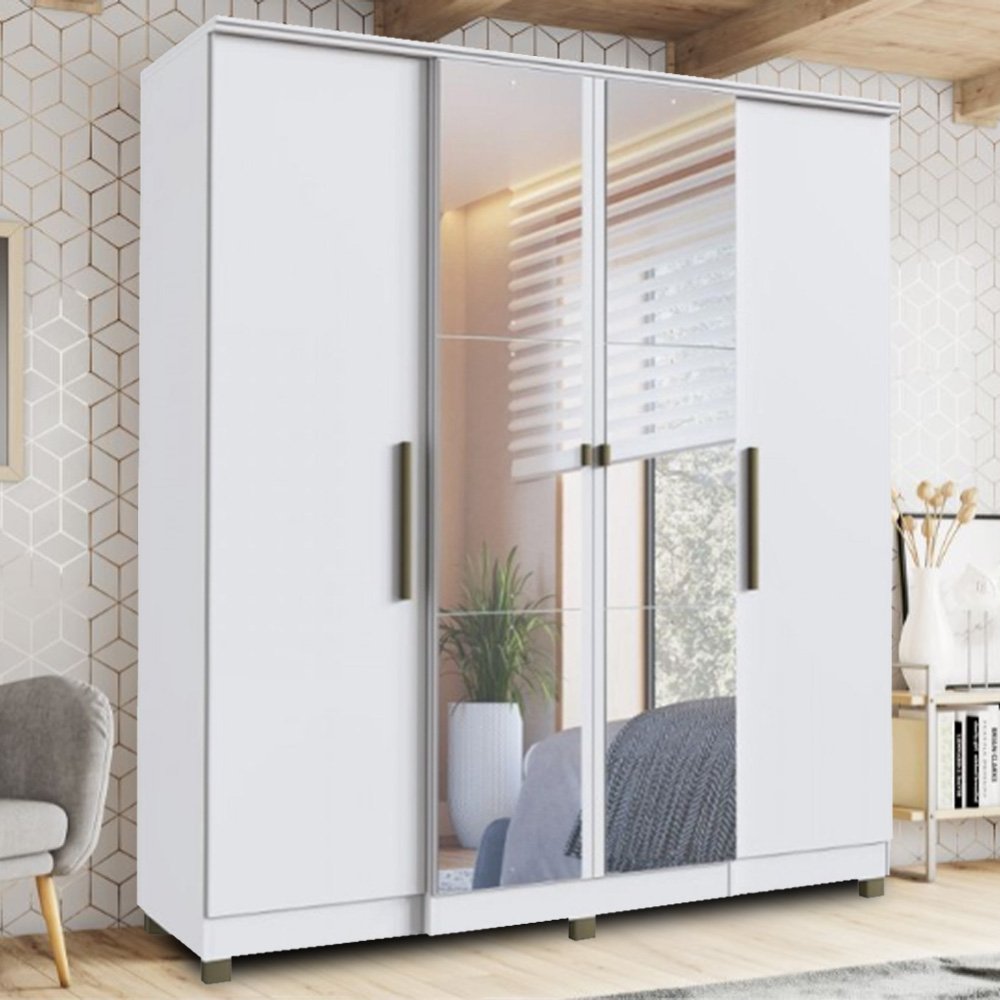 Ropero Miami Blanco Con Espejo - Mega Luna